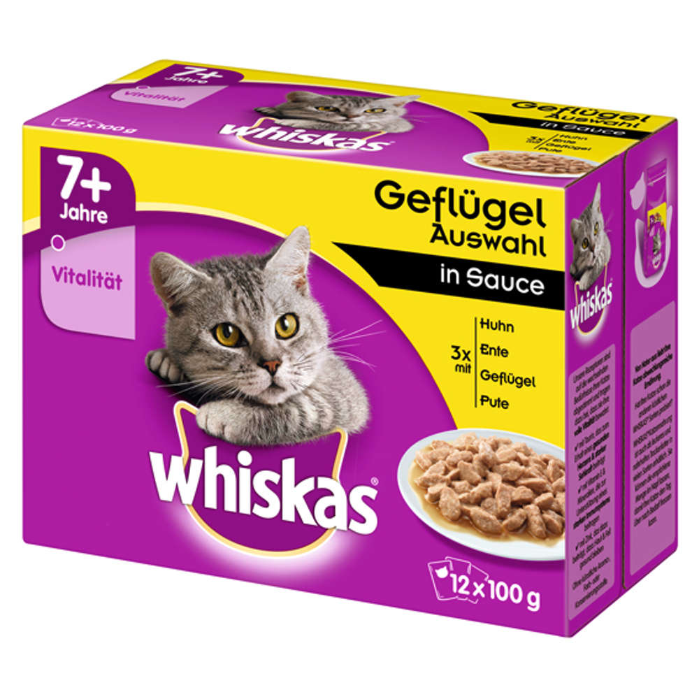 WHISKAS 7+ Geflügelauswahl in Sauce 12X100 g | raiffeisenmarkt.de